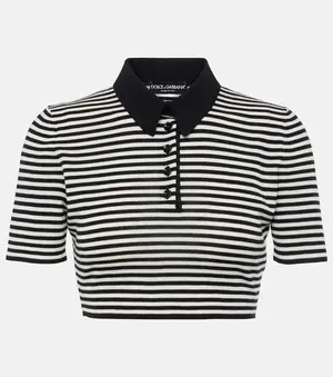 Dolce & Gabbana Cropped Wool Polo Shirt