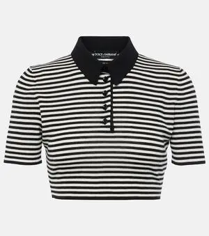 Dolce & Gabbana Cropped Wool Polo Shirt