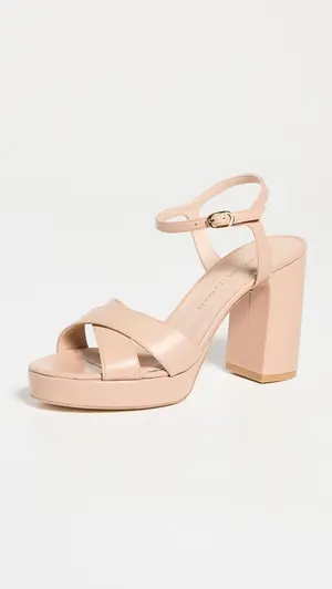 STUART WEITZMAN Dayna Platform Sandals - Adobe