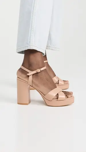 STUART WEITZMAN Dayna Platform Sandals - Adobe