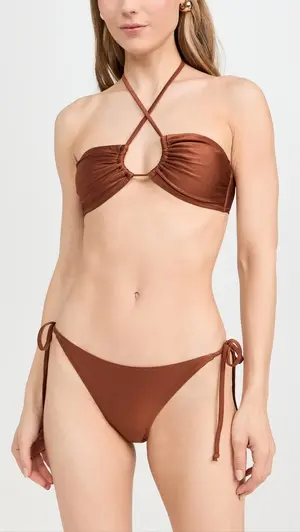 GANNI Shine Swim String Bikini Bottoms