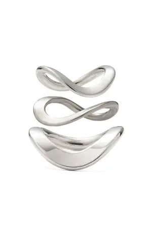 Lady Grey Lady Grey Raia Set Of 3 Stacking Rings Silver