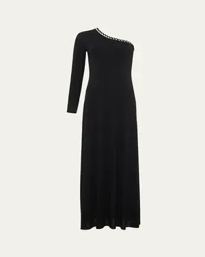 ERES One-shoulder Ric Rac-trim Long Dress