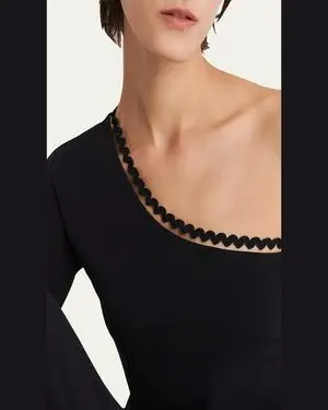ERES One-shoulder Ric Rac-trim Long Dress