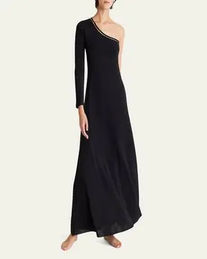 ERES One-shoulder Ric Rac-trim Long Dress