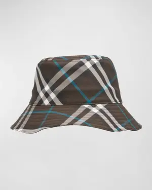 Burberry Check Bucket Hat - Black