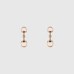 Gucci Horsebit Diamond 18k Earrings - Gold