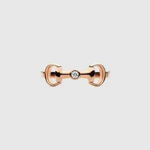 Gucci Horsebit 18k Ring With Diamond - Gold