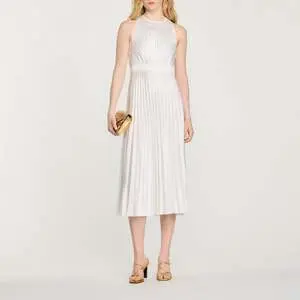 Sandro Pleated Maxi Dress - Ecru