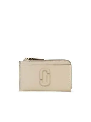 Marc Jacobs 'zip' Black Leather Wallet Cloud White
