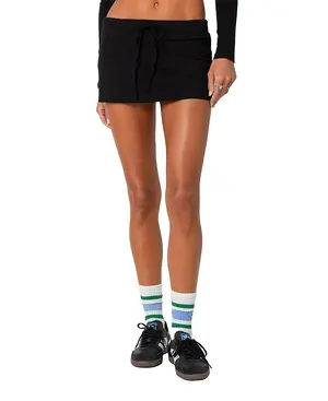 EDIKTED Bayside Slitted Micro Skort - Black