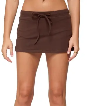 EDIKTED Bayside Slitted Micro Skort - Brown
