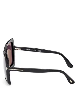 TOM FORD 59mm Square Frame Sunglasses - Black/gray Solid