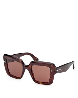TOM FORD Tom Ford Square Sunglasses Havana/brown Solid