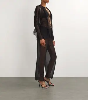 Christopher Esber Silk Sheer Wide-leg Trousers