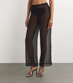 Christopher Esber Silk Sheer Wide-leg Trousers