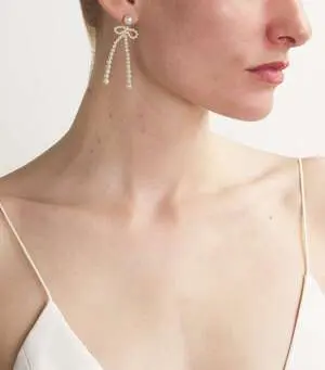 Sophie Bille Brahe Yellow And Freshwater Pearl Bow Rosette Earrings