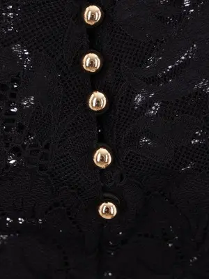 Rabanne Floral Lace Skirt - Black
