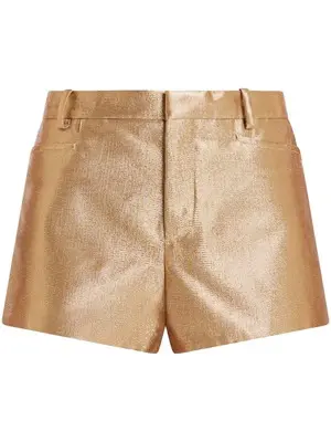 TOM FORD Lurex Detail High-waisted Shorts - Gold