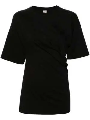 TOTEME Asymmetric Organic Cotton T-shirt - Black