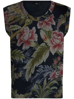 Etro Floral-print Vest - Blue