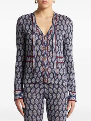 Etro Bow-detail Jacquard Cardigan