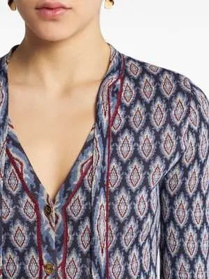Etro Bow-detail Jacquard Cardigan