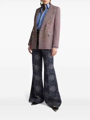 Etro Floral-jacquard Flared Jeans - Blue