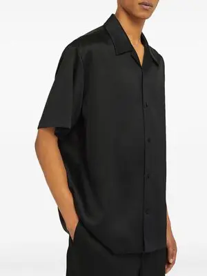 JIL SANDER Short-sleeve Notched-collar Shirt - Black