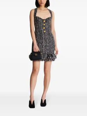 Balmain Button-embellished Tweed Mini Dress