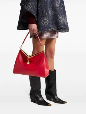 Etro Vela Leather Shoulder Bag - Red