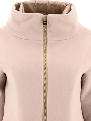 Herno Virgin Wool Zip-up Coat - Neutrals