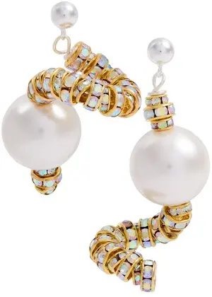 PEARL OCTOPUSS.Y Mini Snakes Embellished Drop Earrings - Gold