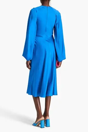 ROKSANDA Koda Cape-effect Silk-satin Midi Dress