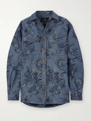 Etro Embroidered Oversized Denim Shirt