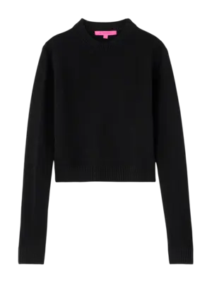 THE ELDER STATESMAN Cropped Cashmere Sweater - Black