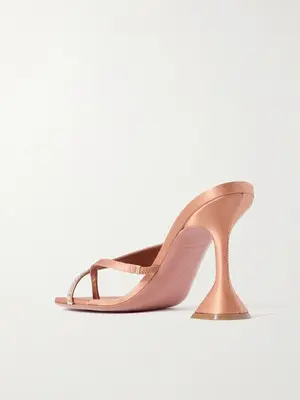 Amina Muaddi Shiona Crystal-embellished Satin Mules