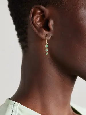 JENNIFER MEYER 18-karat Emerald And Diamond Earrings