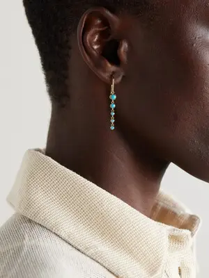 JENNIFER MEYER 5 Graduated Illusion 18-karat Turquoise And Diamond Earrings