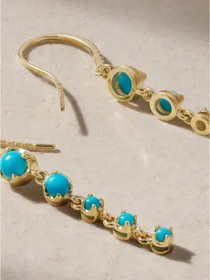 JENNIFER MEYER 5 Graduated Illusion 18-karat Turquoise And Diamond Earrings