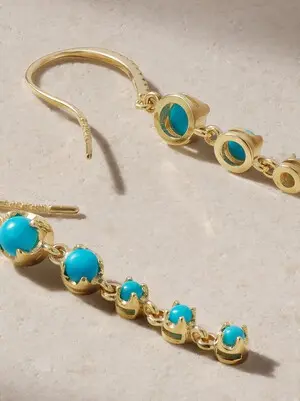 JENNIFER MEYER 5 Graduated Illusion 18-karat Turquoise And Diamond Earrings