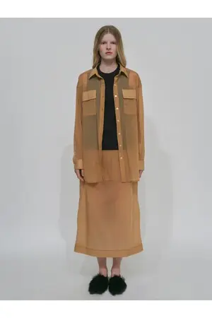 Rosetta Getty Oversized Cargo Shirt - Orange