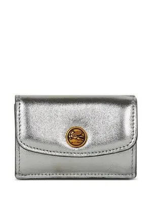Etro Laminated Leather Coin Purse - Silver