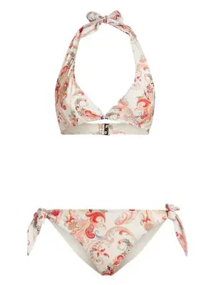 Etro Paisley-print Halterneck Bikini Set - White