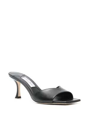 JIMMY CHOO Skye 70 Leather Heeled Mules - Black