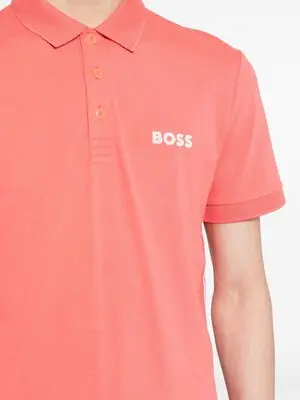BOSS Logo-appliqué Short-sleeve Polo Shirt - Pink