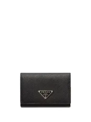 Prada Triangle-logo Leather Cardholder - Black