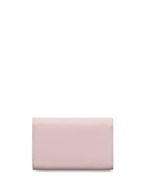 Prada Triangle-logo Leather Card Holder - Pink