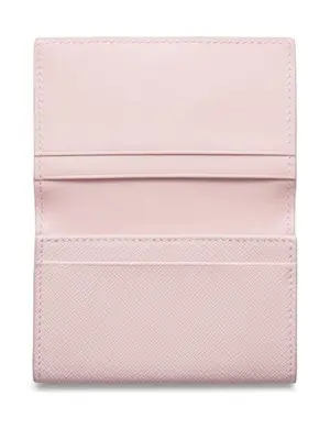Prada Triangle-logo Leather Card Holder - Pink