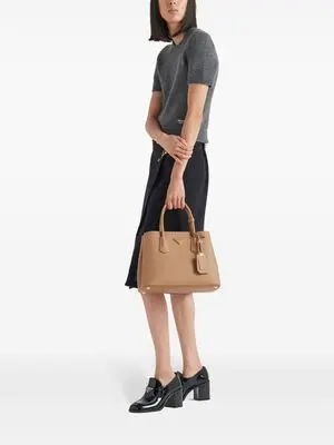 Prada Saffiano Leather Tote Bag - Brown
